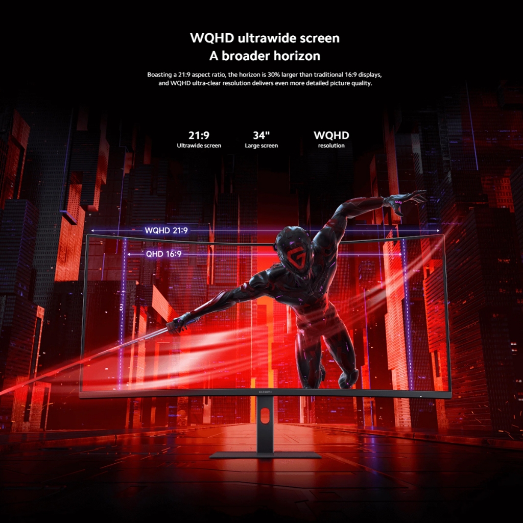Xiaomi Curved Gaming Monitor G34WQi 34'' WQHD display/180Hz refresh ...