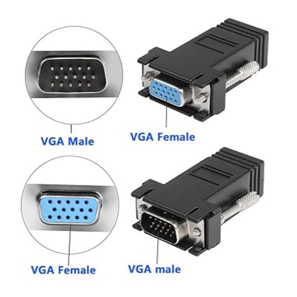 15p 3rows DB 15pin VGA Extender Male or Female to RJ45 8pin Adapter ...