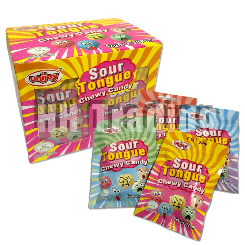 30 Pcs Sour Tongue Chewy Candy 12g Each Pack HALAL (LOCAL READY STOCKS ...