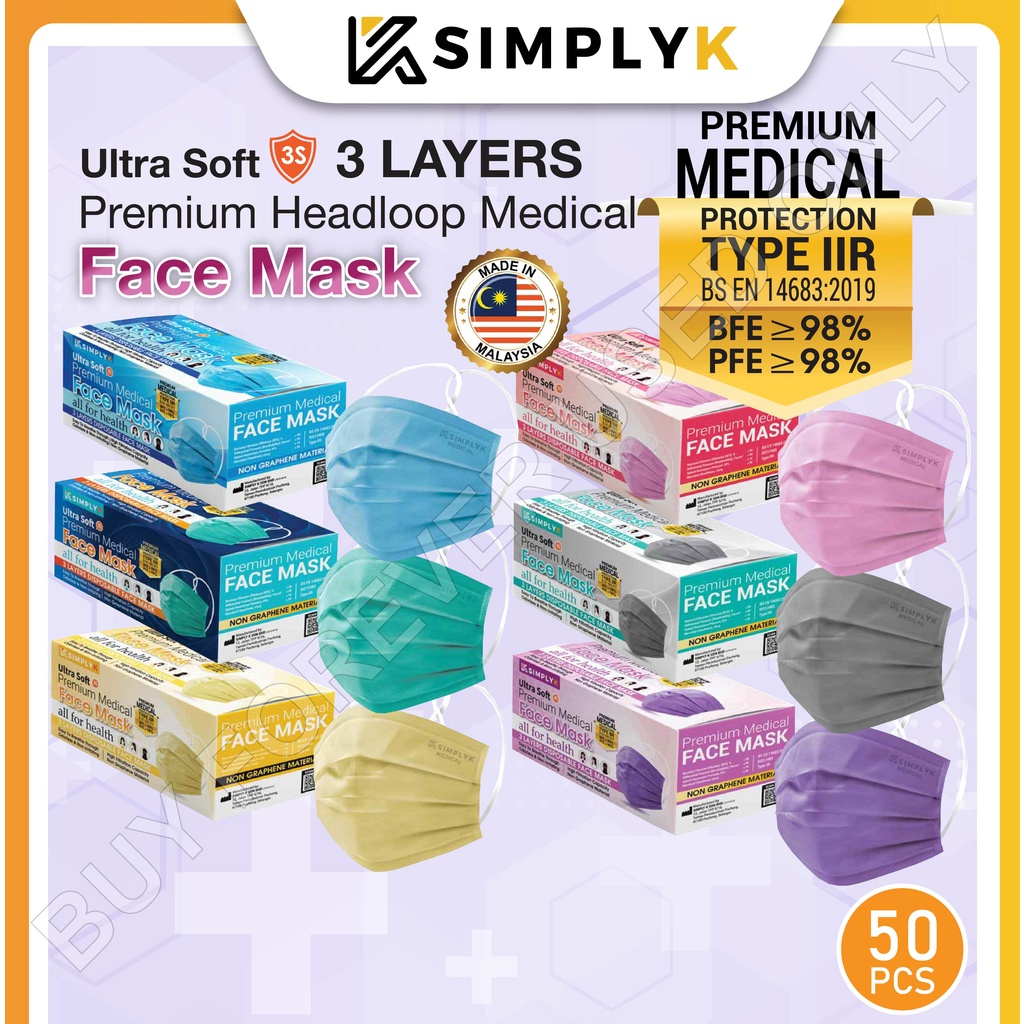 【KL Ready Stock】【HEADLOOP & EARLOOP MASK 50pcs 】3 PLY BFE