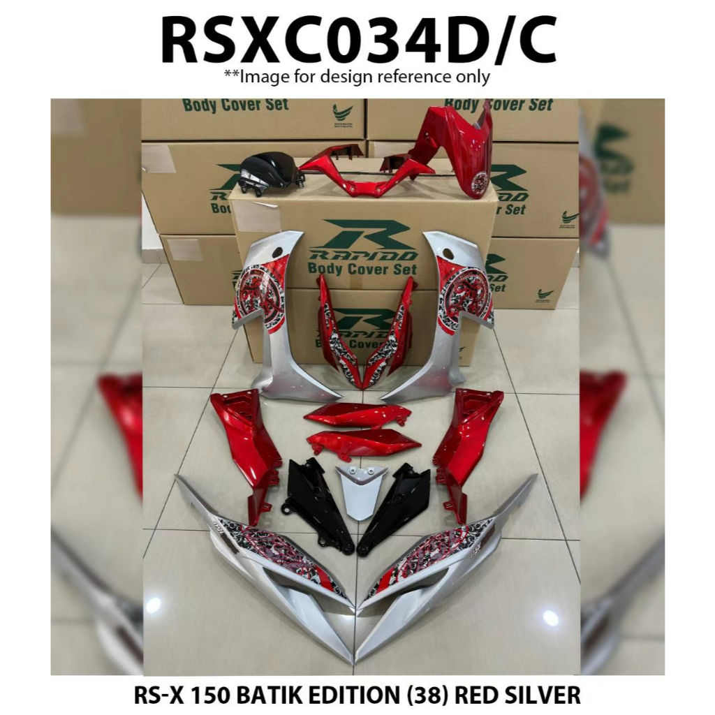 Cover Set Rapido RSX 150 Honda Batik Edition (38) Red White RSX150 ...