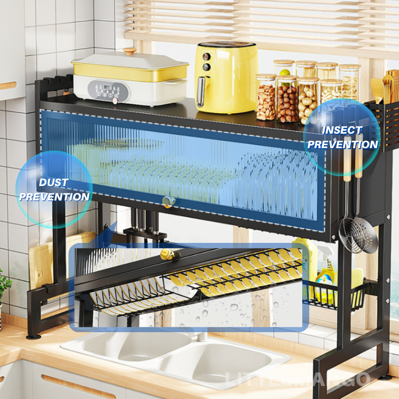 LEEGO HOME Dish Rack Over The Sink Dish Cabinet Rack Dish Rack with ...