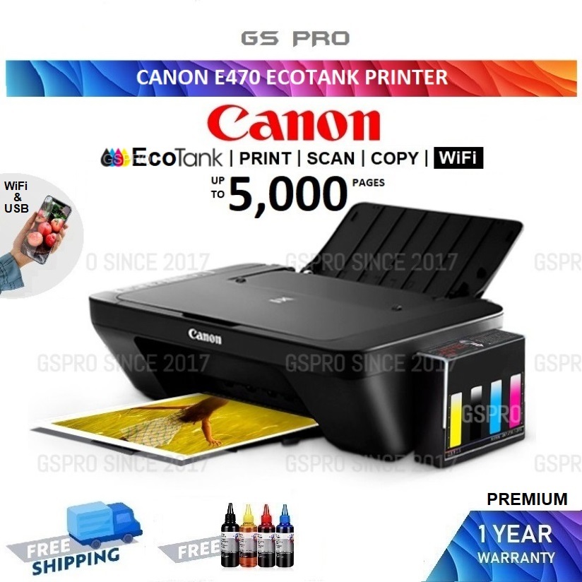 CANON PIXMA E470/E410 ECO INK TANK PRINTER CISS 3 in 1 | Shopee Malaysia