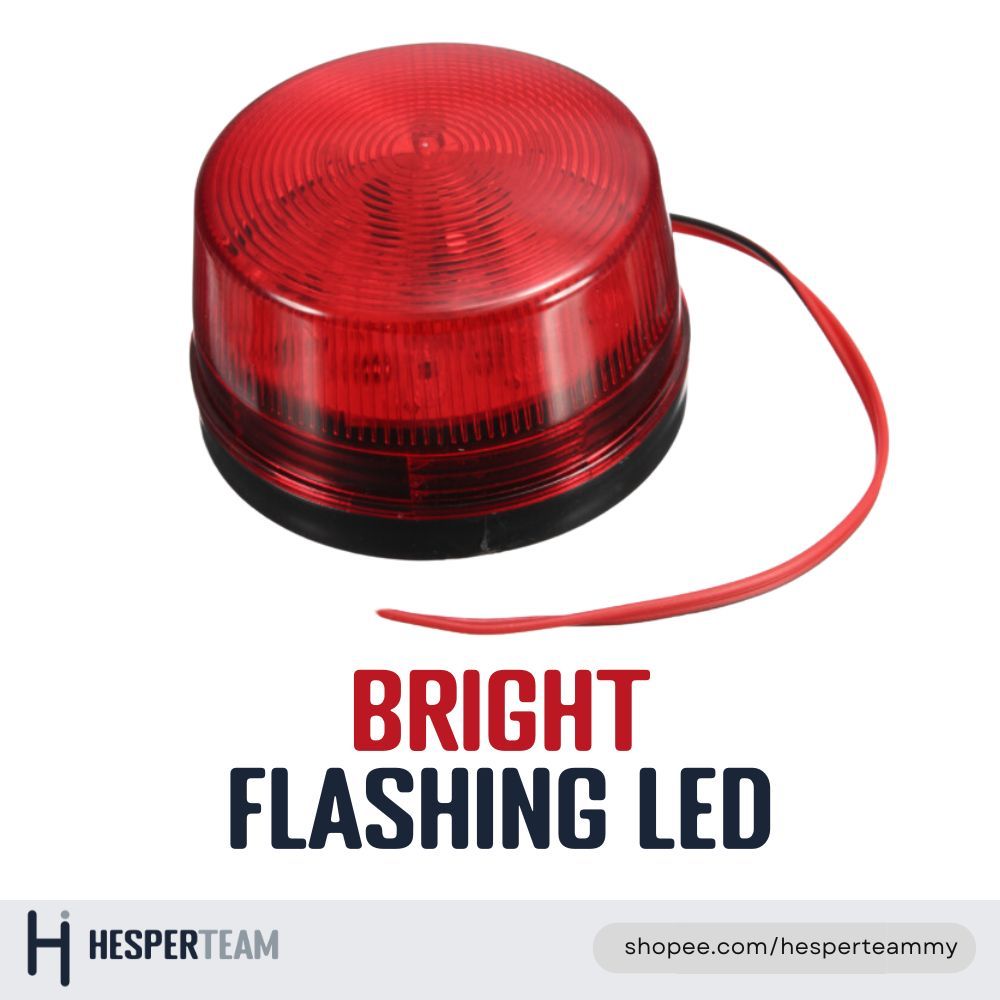 (Ready Stock) Wired Strobe Light Red Bright Flashing LED For Burglar ...