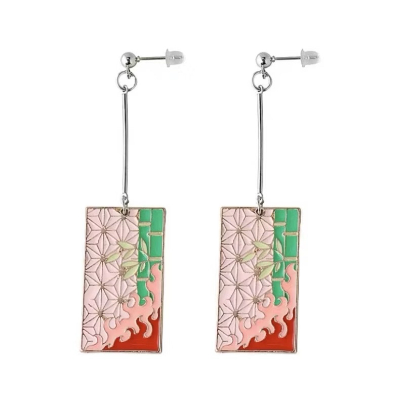 Anime Demon slayer Kimetsu no Yaiba NEZUKO earrings Cosplay accessories ...