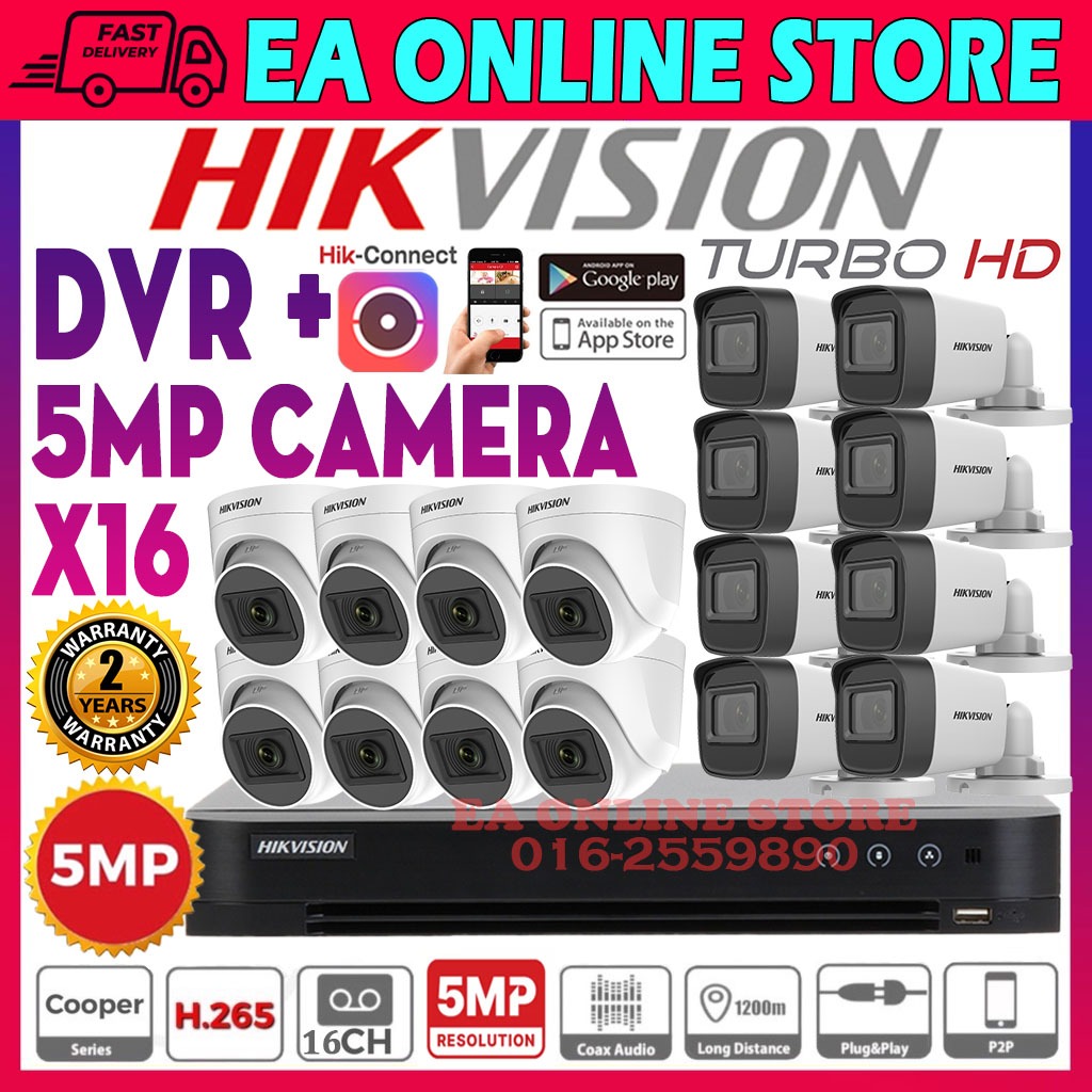 HIK HIKVISION 5MP 16-CHANNEL 2HDD CCTV Ultra HD 1920P 5.0MP 16CH DVR ...