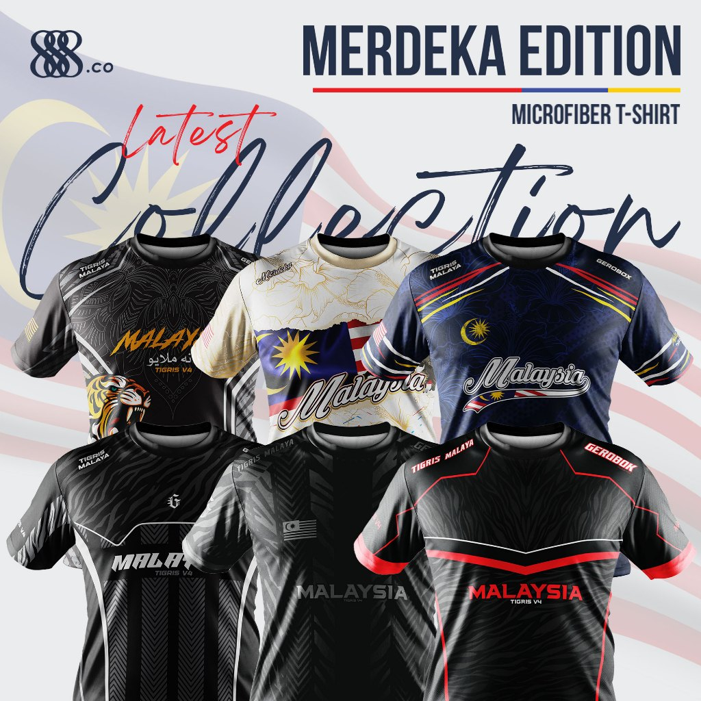 888co Jersey Merdeka Baju Malaysia Jersi Merdeka Tshirt Full ...
