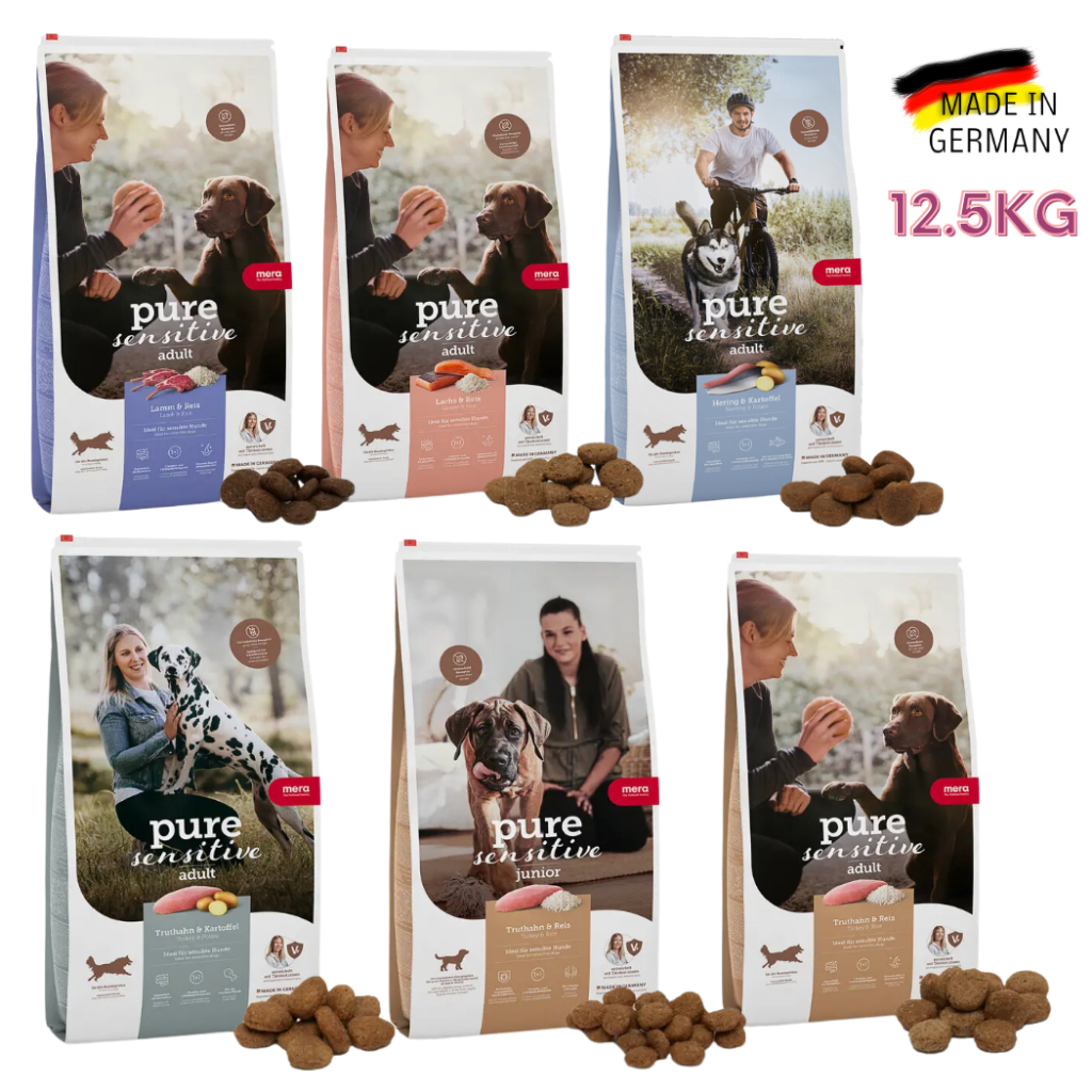 MERA PURE SENSITIVE DRY DOG FOOD 12.5KG/SALMON & RICE/ TURKEY & RICE ...