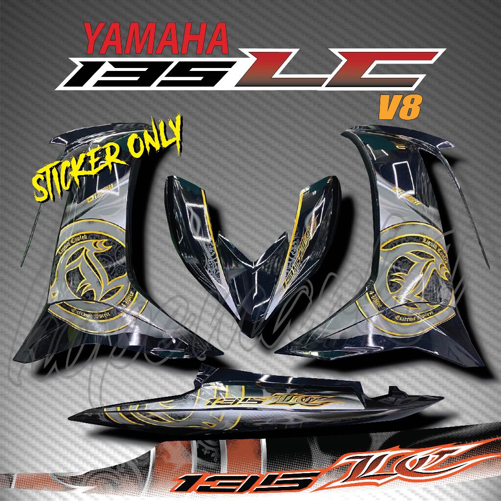 STRIPE MOTOR YAMAHA LC135 V8 FI BATIK SMOKE EDITON (78) CUSTOM BODY ...