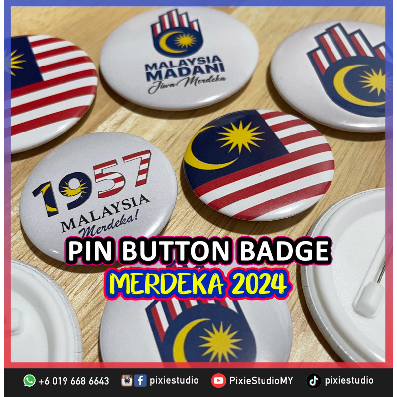Pin Button Badge Merdeka 2024 Jiwa Merdeka Malaysia Madani | Shopee ...