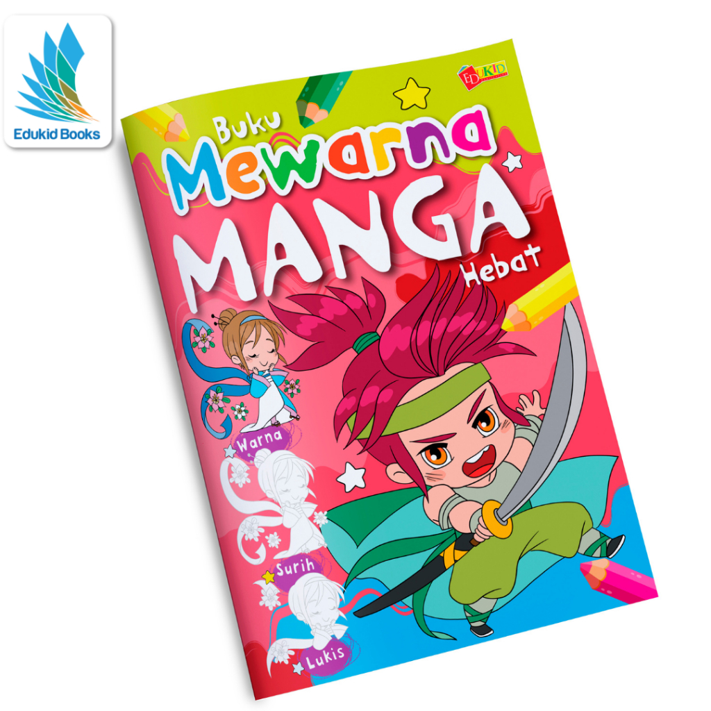 Buku Mewarna Manga Hebat - Buku Mewarna - Kindergarden - Colouring Book ...