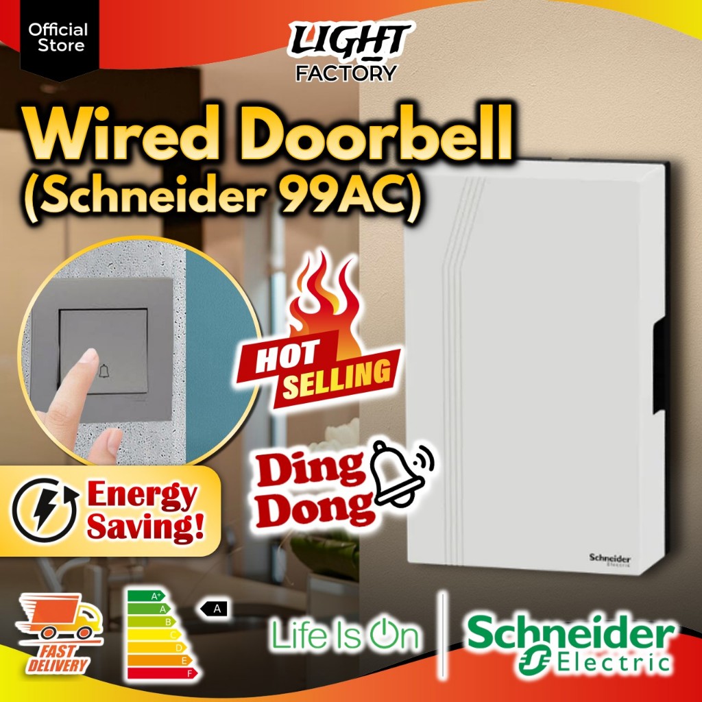 Schneider CCT99AC Door Bell 240V Mechanical Ding Dong Chime Wired ...