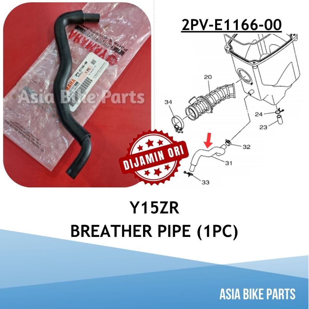 Yamaha Original Y15ZR Y15 V1 V2 Breather Pipe / Paip Water Pump Ke ...