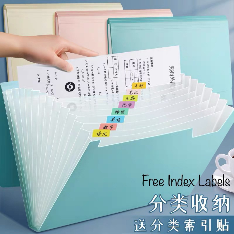 A4 Pastel Colour Multi-layer Expanding File Folder Organizer Bag ...