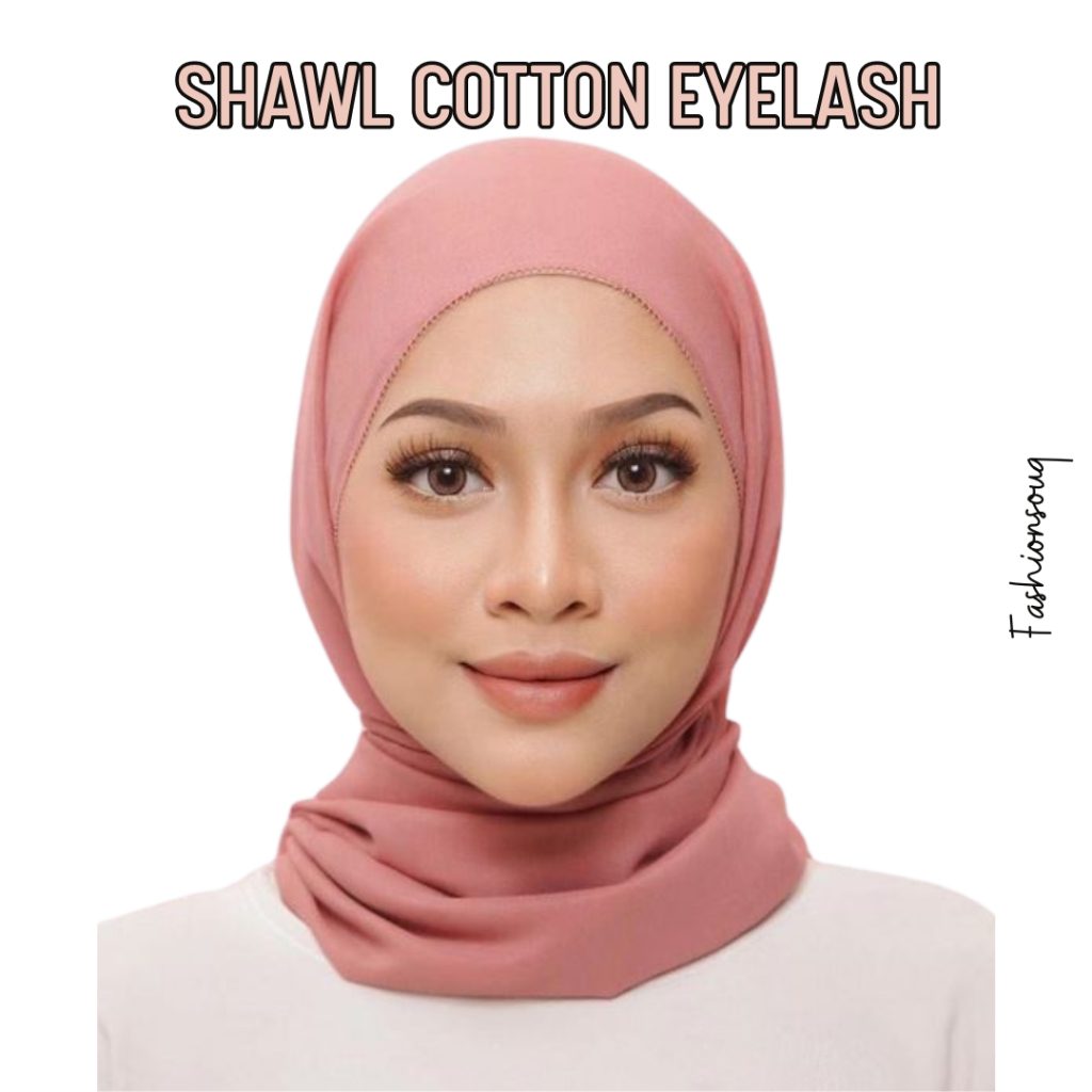 HOT SALE Eyelash Shawl Cotton Premium Plain Matte / Tudung Labuh Ready ...