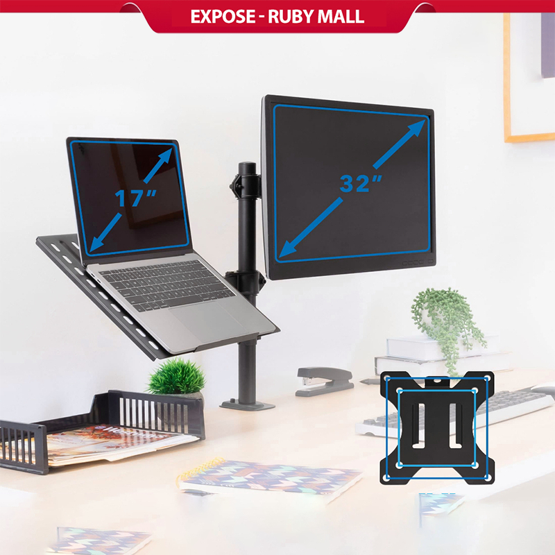 Monitor Stand Arm Laptop Stand Adjustable Dual Desktop Monitor and ...