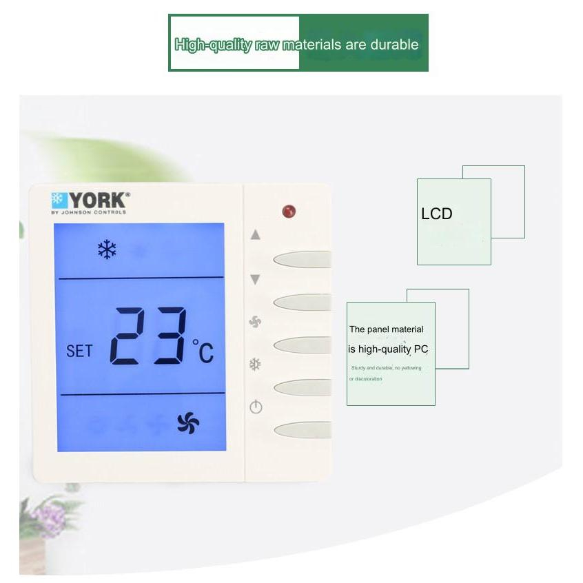 YORK LCD Thermostat Fan Coil Control Panel Three Speed Switch | Shopee ...