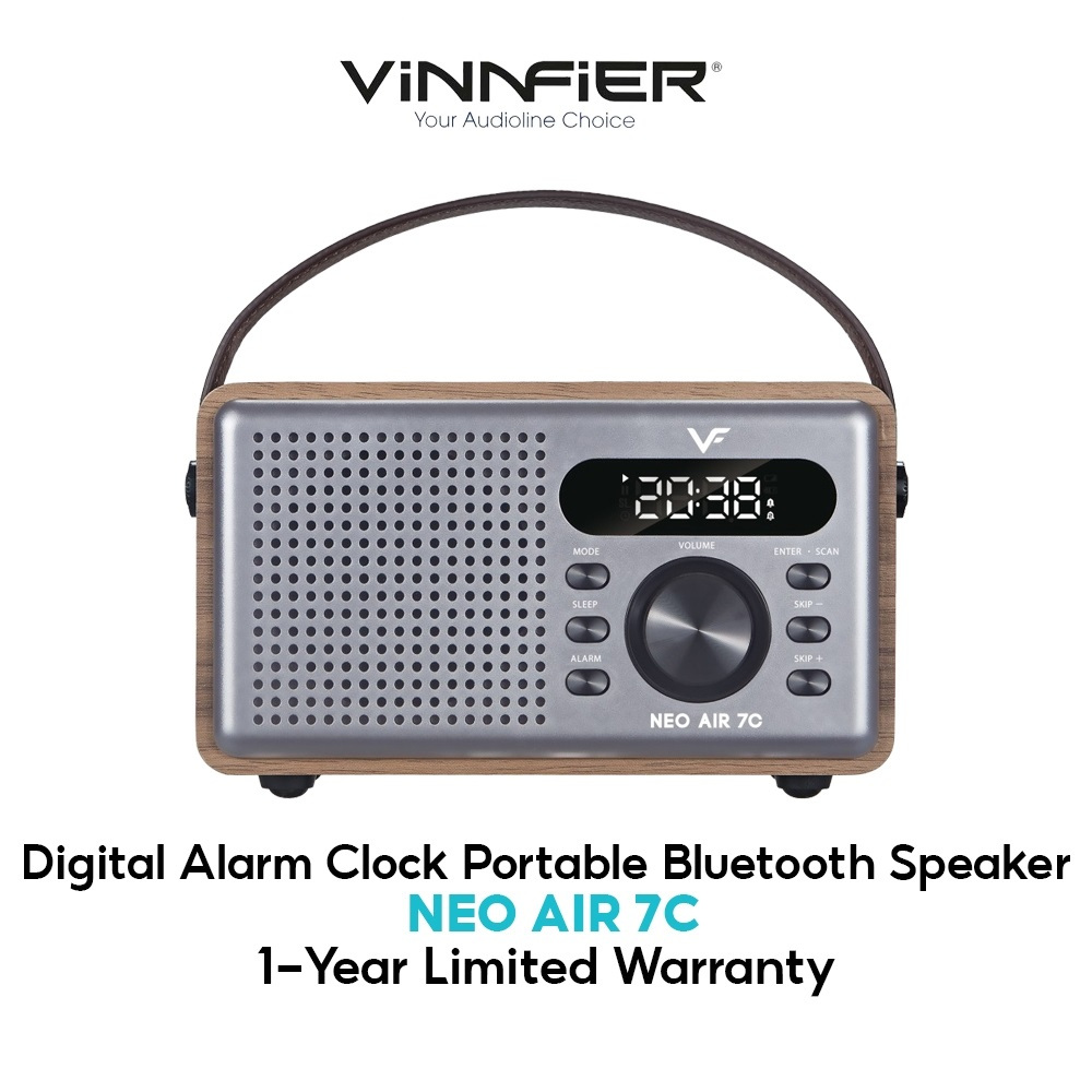 Vinnfier Neo Air 7C Digital Alarm Clock Portable Bluetooth Speaker ...