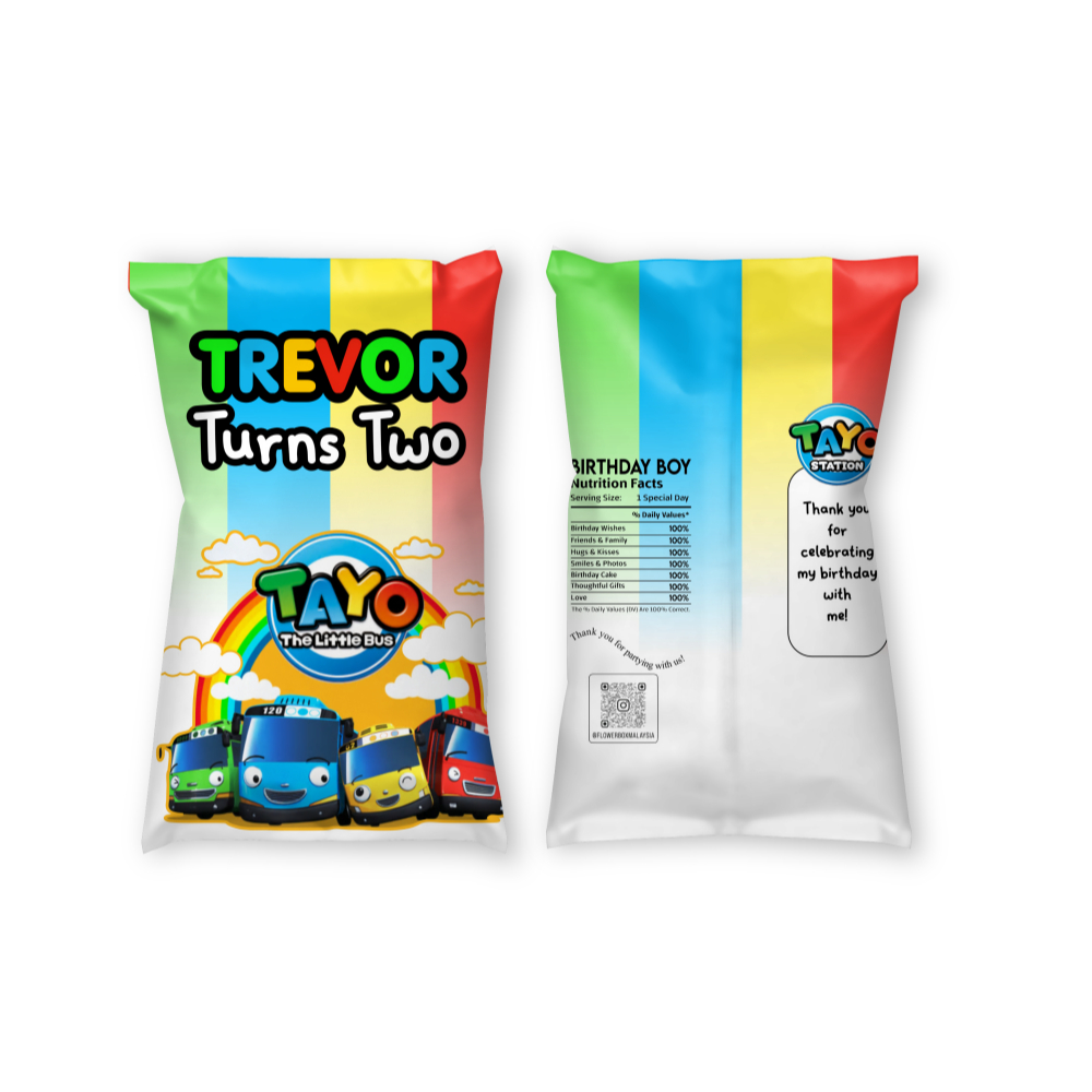 Tayo The Little Bus Theme Custom Paperbags, Water Bottle Label, Sticker ...