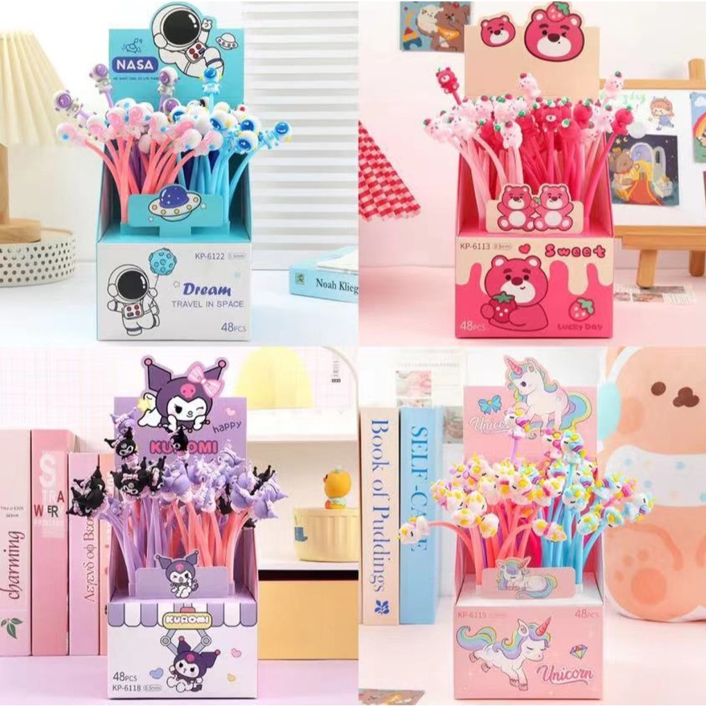 Cute Color Pen Cartoon Pattern Black Ink Gel Pen | Shopee Malaysia