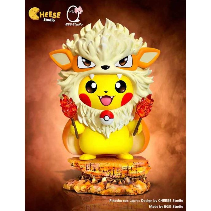 Cheese Studio x Egg Studio - Pikachu cos Arcanine Pokemon Resin Statue ...