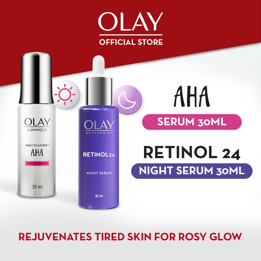 [Bundle of 2] OLAY Luminous Niacinamide Rose Super Serum 30ml + Olay Regenerist Retinol 24 Night ...