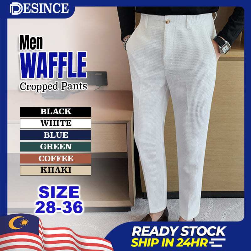 🇲🇾 DESINCE Men Long Pants Man Trousers Waffle Design Men Bottom Smart ...