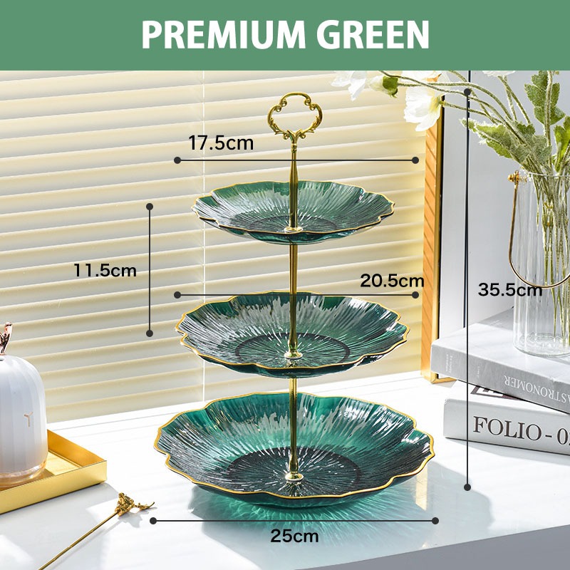 𝗚𝗢𝗢𝗗 𝗦𝗧𝗔𝗕𝗜𝗟𝗜𝗧𝗬 》3 Tier High Tea Stand Dessert Cupcake Tray Food Tower ...