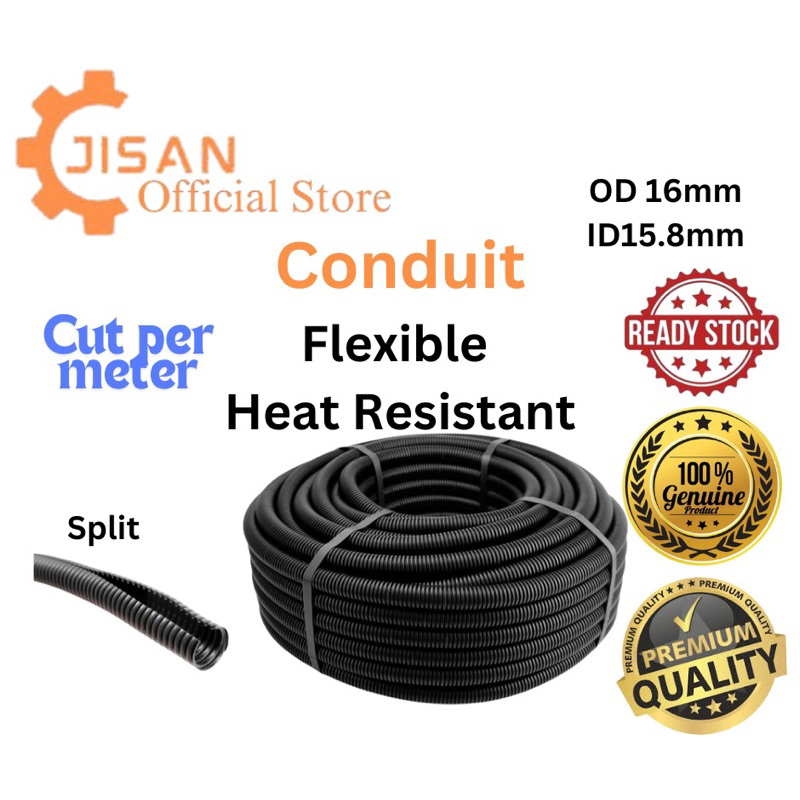 Conduit split flexible heat resistance 1meter | Shopee Malaysia