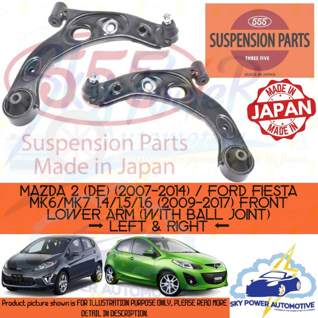 MAZDA 2 DE / FORD FIESTA MK6 MK7 1.4 1.5 1.6 555 JAPAN BRAND LOWER ARM ...