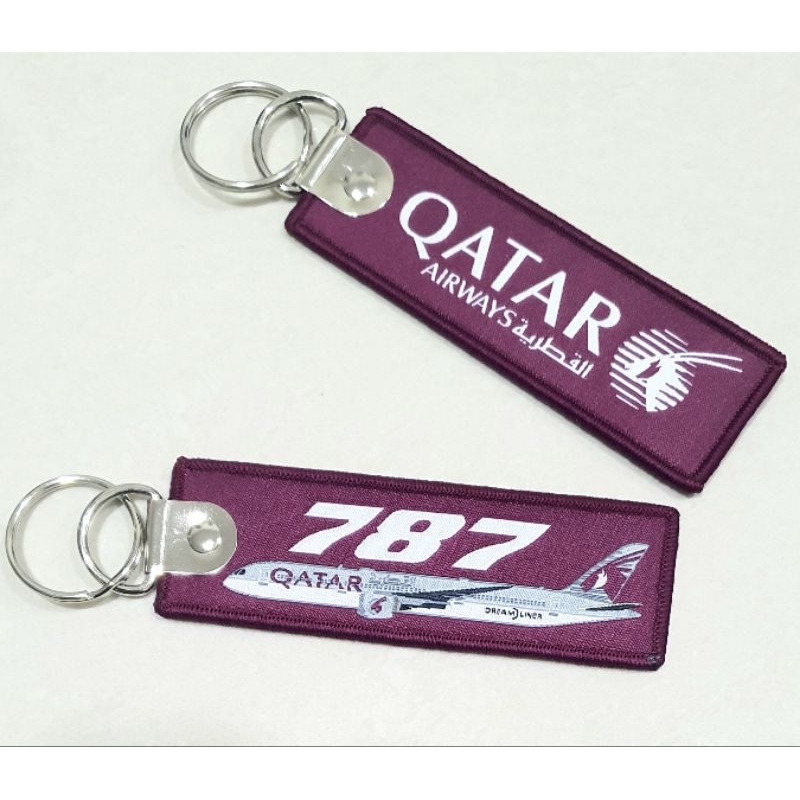 Keychain Qatar Airways Boeing B787 Dreamliner Woven Fabric | Shopee ...