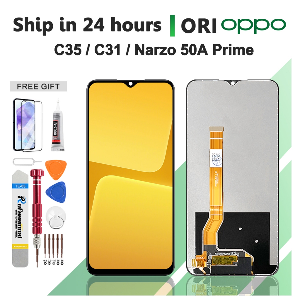 ORIGINAL LCD REALME C35/C31/ Narzo 50A Prime Replacement components for touch screen digitizer ...