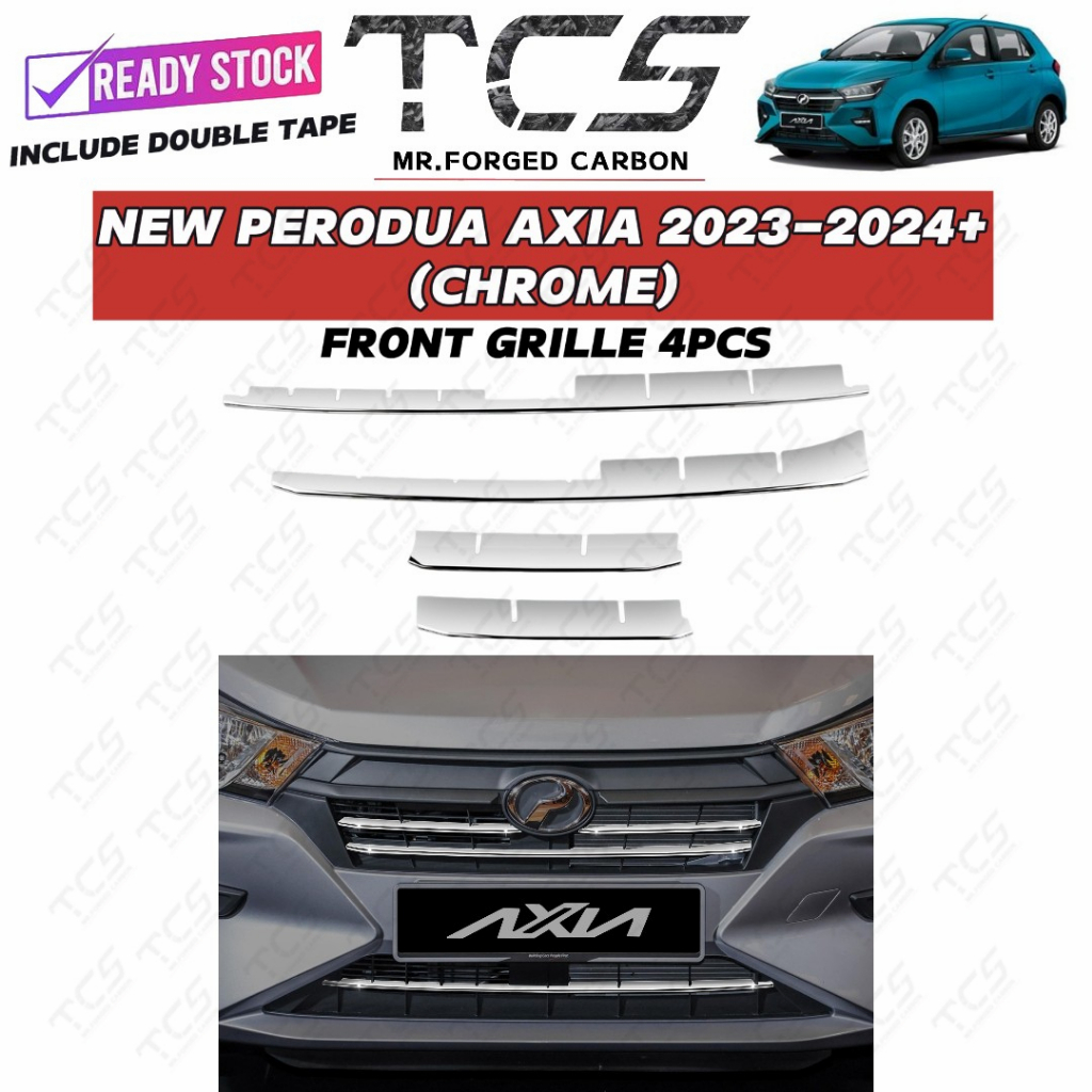 TCS NEW PERODUA AXIA 2023-2024+ CAR CHROME FRONT GRILLE TRIM STAINLESS ...