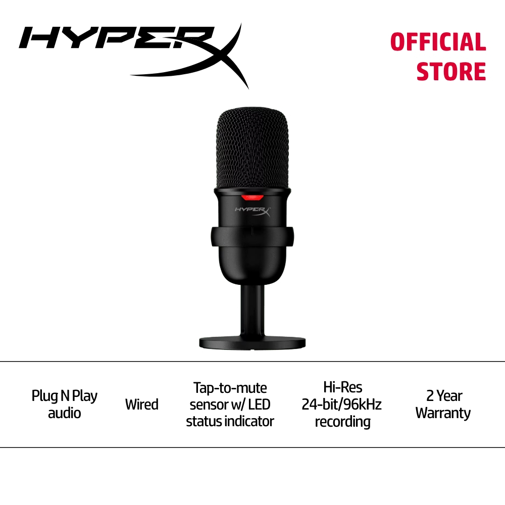 HyperX SoloCast USB Gaming Microphone, Cardioid polar pattern, Black ...
