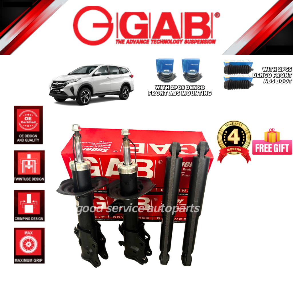 GAB Perodua Aruz Front (Depan) & Rear (Belakang) Gas Shock Absorber ...