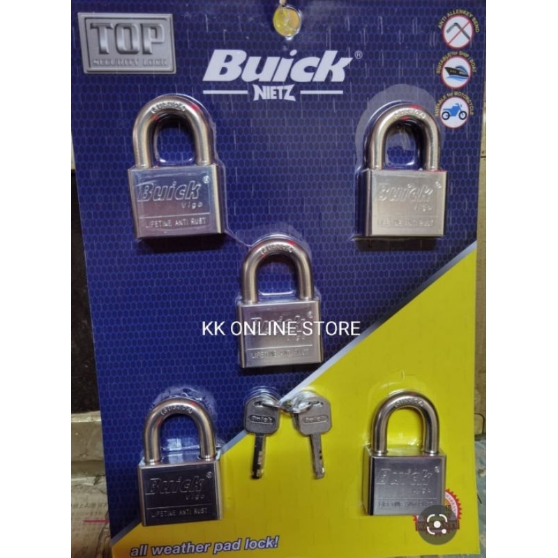 [ORIGINAL] BUICK 50MM X 5 PADLOCK ( KEYALIKE ) | Shopee Malaysia