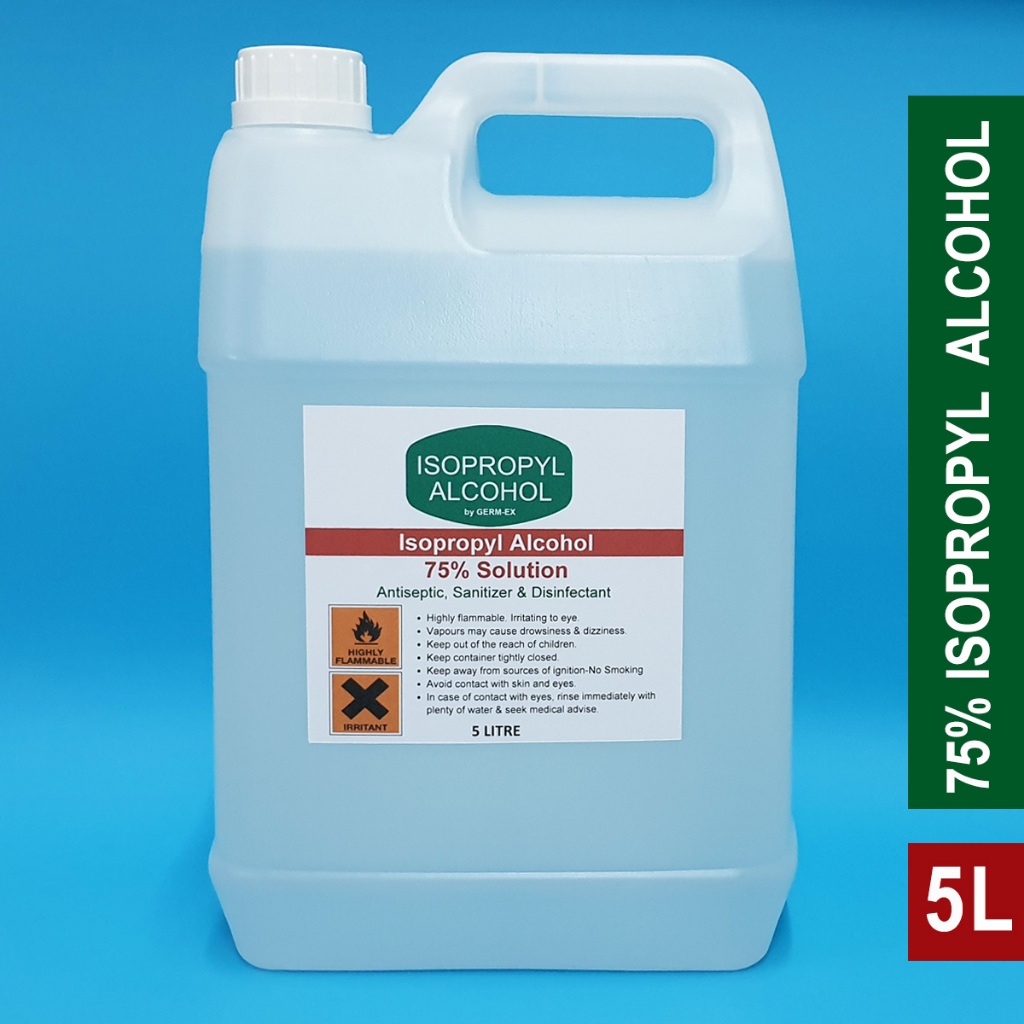 GERM-EX 75% Isopropyl Alcohol / IPA / Rubbing Alcohol 5 Liter | Shopee ...