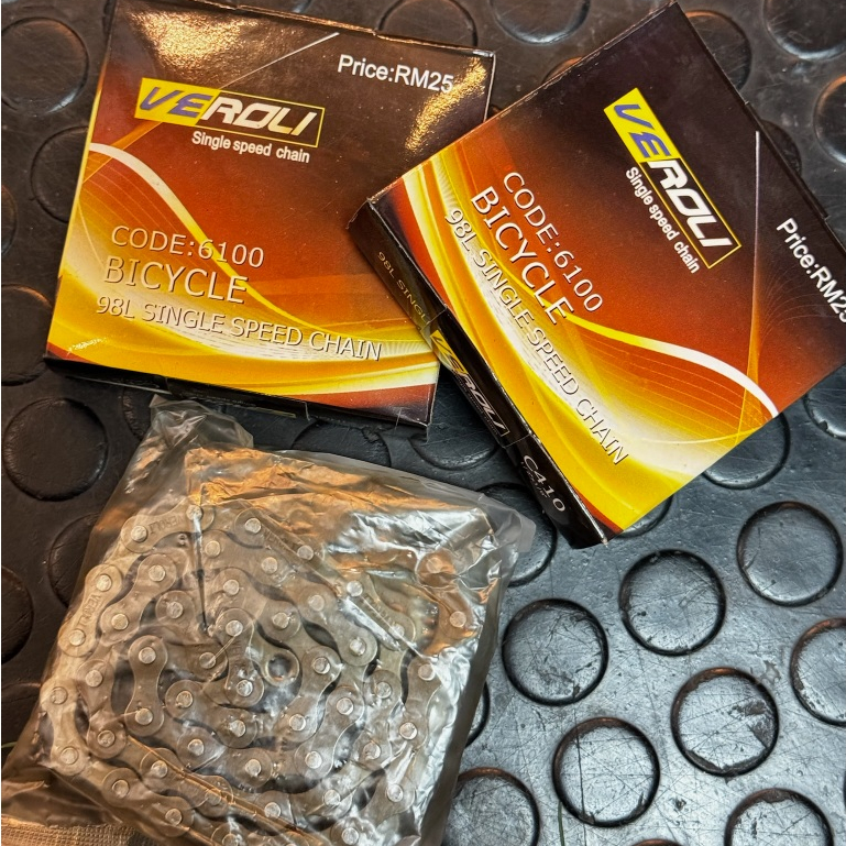 Veroli Bicycle Single Speed Chain 98 Link Siap Pin Rantai Kualiti baik ...