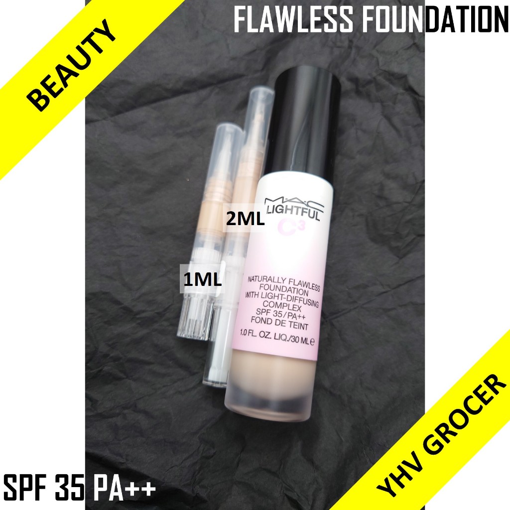 100% ORIGINAL MAC Lightful C³ Naturally Flawless Foundation With Light ...