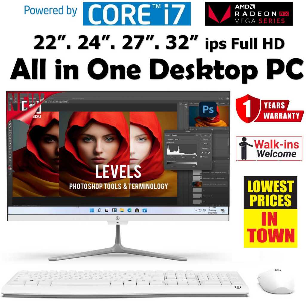 🌟22" 24" 27" 32" 3D. Graphic . Video Editing🌟 All in desktop pc AIO PC ...