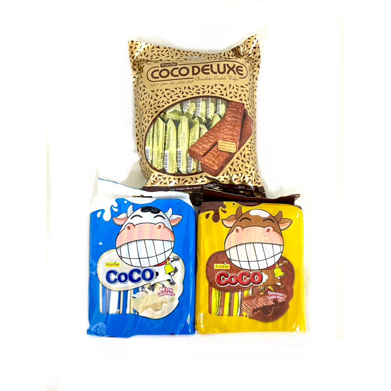Frontier Coco Deluxe Chocolate Milk Coated Wafer Childhood Snacks Jajan Viral Coco Wafer ...