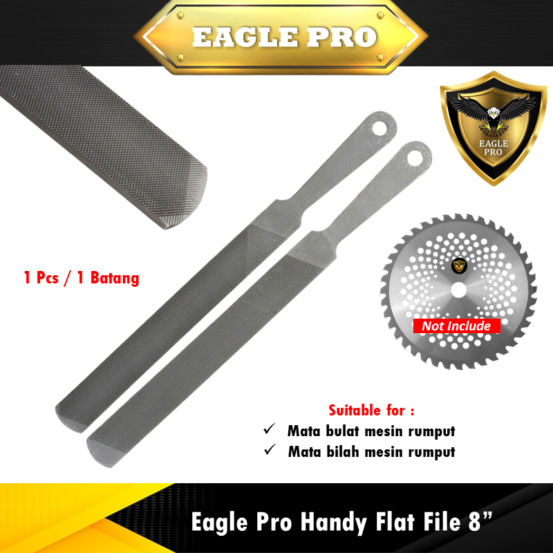 Eagle Pro 8" Handy File Kikir Pengasah Mata Mesin Rumput Bulat Brush ...