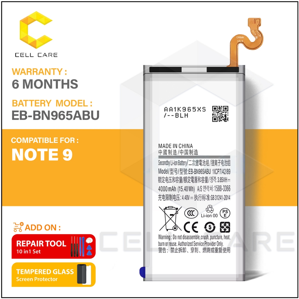 Battery Compatible For SAMSUNG NOTE 9 N960F EB-BN965ABU (4000 mAh) | Shopee Malaysia