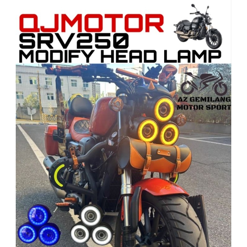 QJMOTOR SRV250 SRV 250 MODIFY MODIFIED HEAD LAMP ACCESSORIES ACCESSORY ...