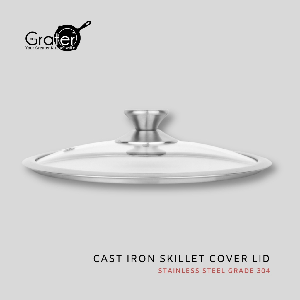 GRATER Stainless Steel Cover Lid 20cm / 26cm / 30cm (Designed for Cast ...