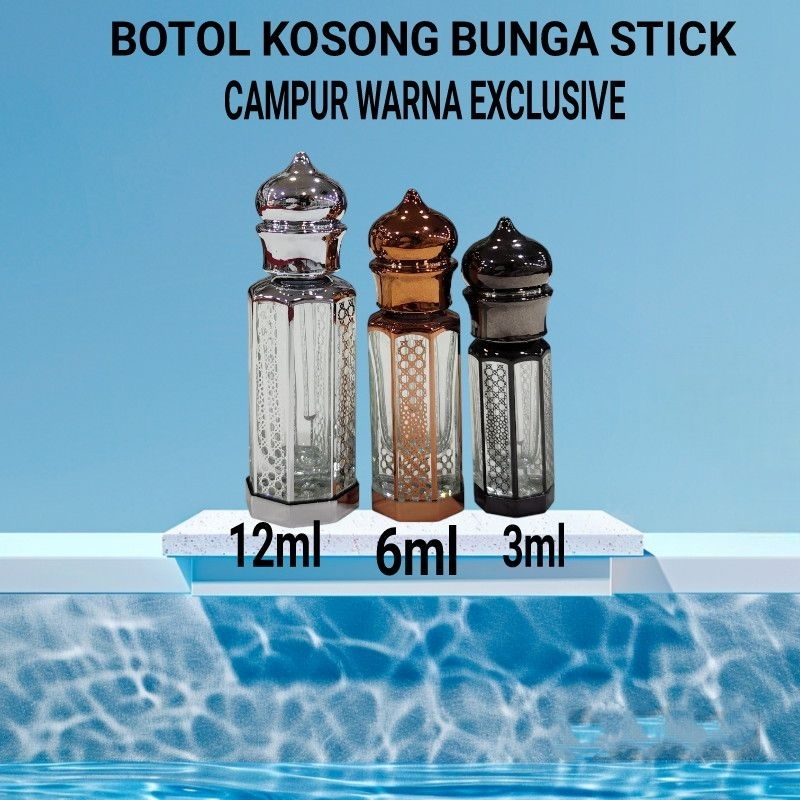 BOTOL KOSONG MIX WARNA 3ML - 6ml - 12ml BUNGA STICK EXCLUSIVE | Shopee ...