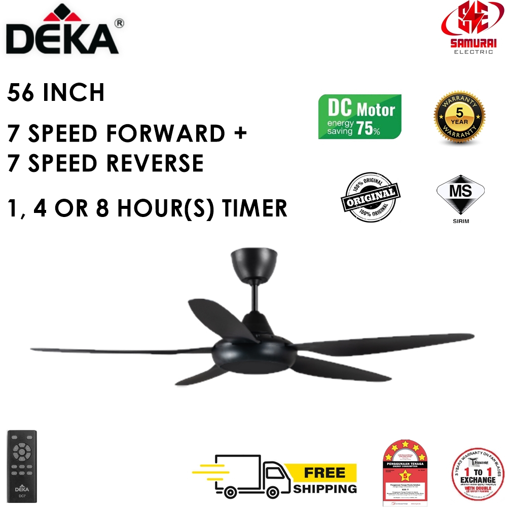 Deka 56" 5 Blades DDC21 14 Speeds DC Motor Ceiling Fan With Remote ...
