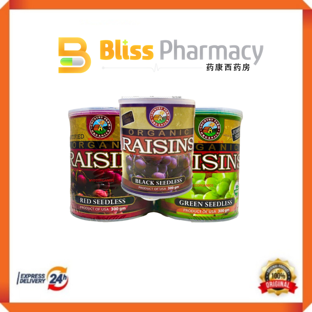 Country farm organic raisin 300g (Canister)(Green/Black/Red) | Shopee ...