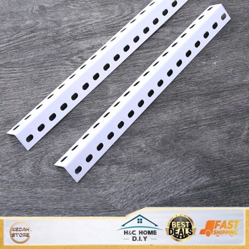 Stotted Angel BarHeavy Duty Besi Rak Lubang White Colour | Shopee Malaysia