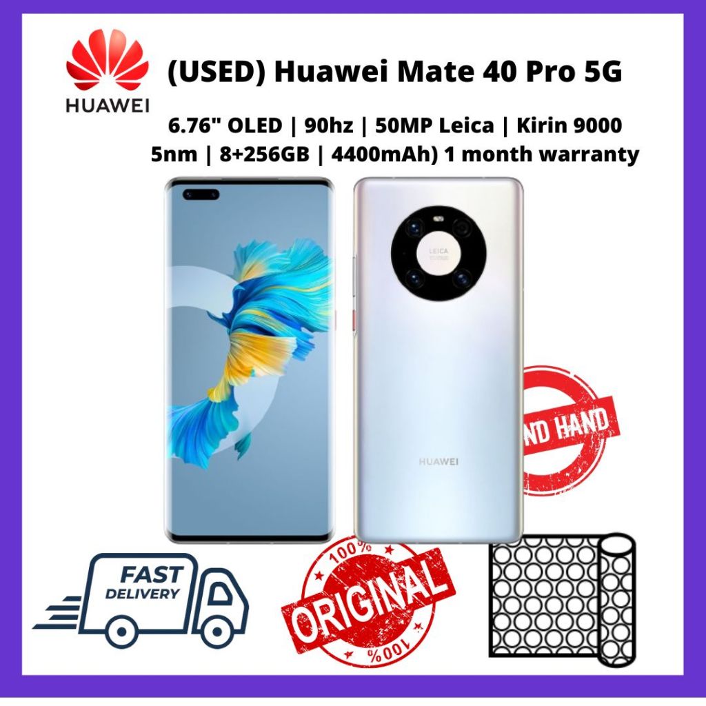 (USED) Huawei Mate 40 Pro (5G) (6.76" OLED | 90hz | 50MP Leica | Kirin 9000 | 8+256GB | 4400mAh ...
